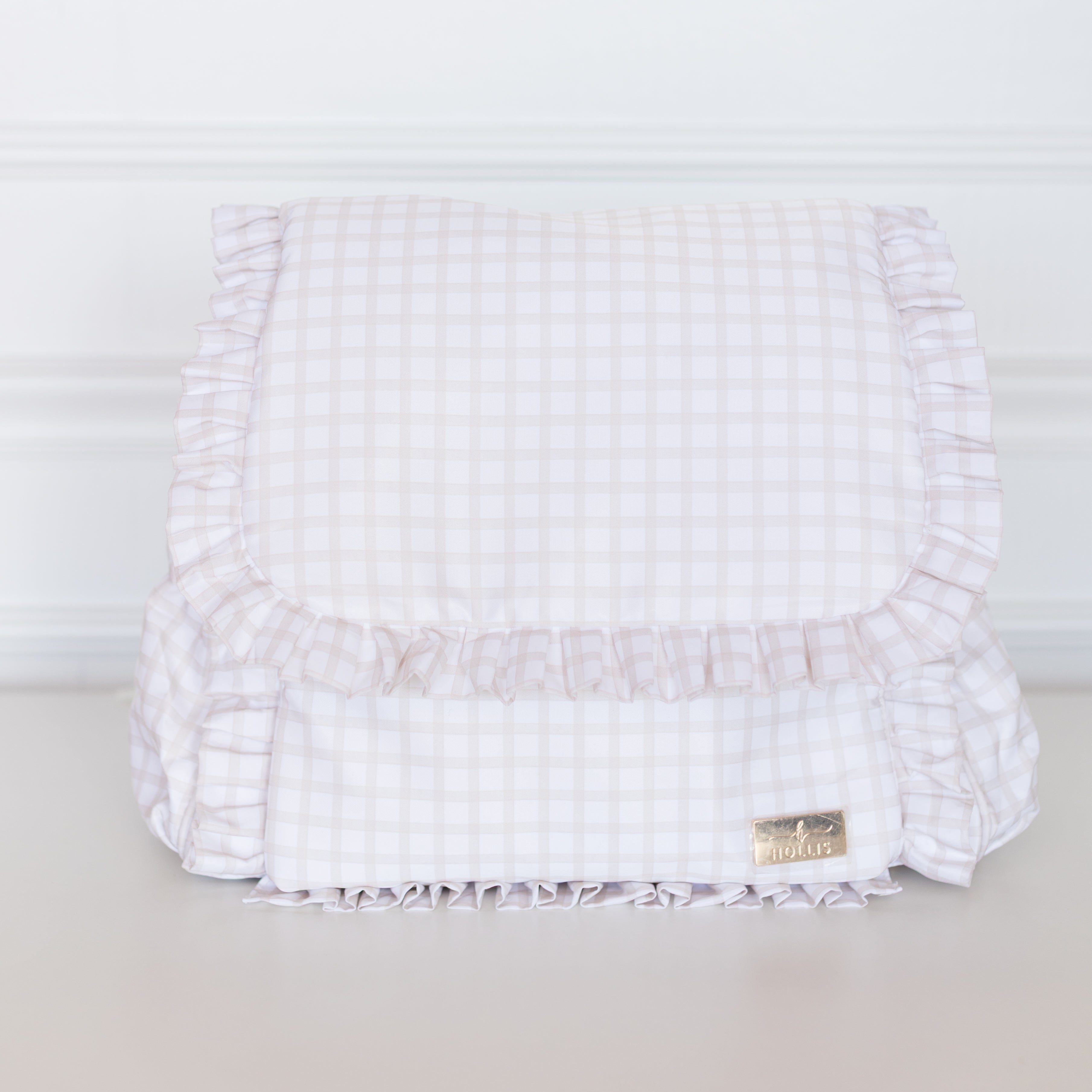 Nude Plaid Ruffled Nylon Diaper Bag – Hollis Wholesale